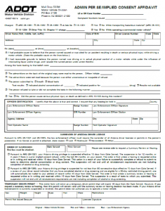 DUI Admin Per Se Suspension Proceeding